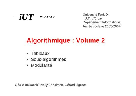 Algorithme Cours Pdf