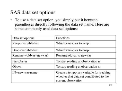 PPT Modifying And Combining SAS Data Sets PowerPoint Presentation