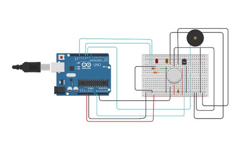 Circuit Design Smoke Sensor And Temperature Sensor Tinkercad