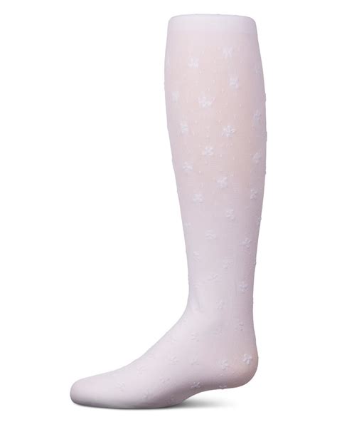 Girls Mini Bow Flocked Opaque Tights