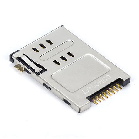 Push Type SIM Socket Mini 8 Pin Metal