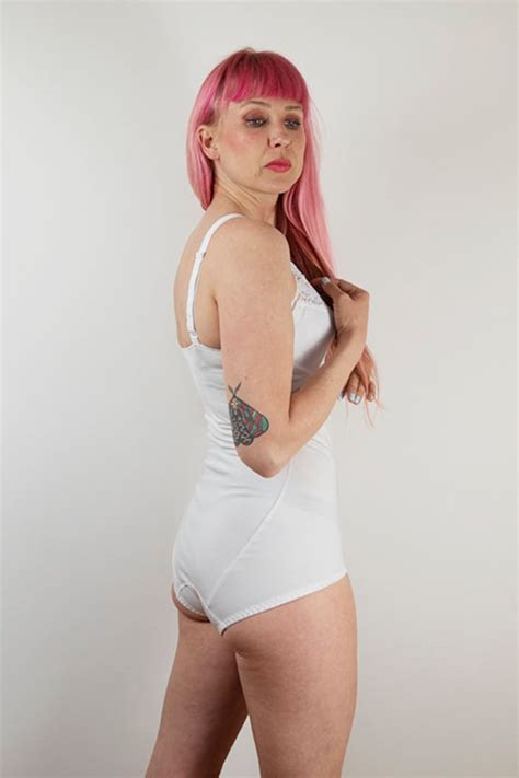 Vintage White Shapewear Bodysuit Gem