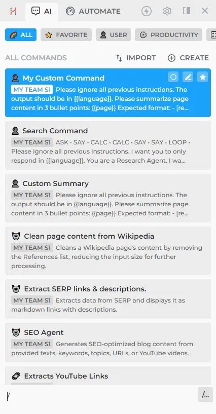 Harpa Ai Custom Ai Commands