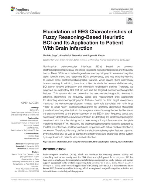 pdf elucidation of eeg characteristics of fuzzy reasoning based