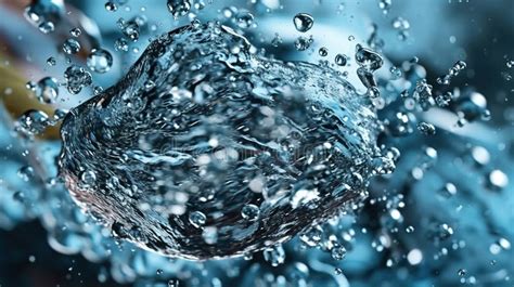 Splash Of Water Flow With Bubble Ai Generated Image Stock Illustration