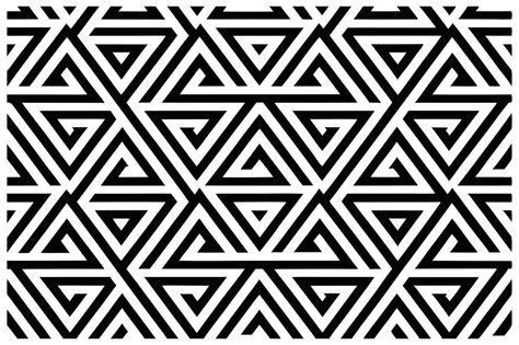 Black And White Geometric Pattern With Abstract Interlocking Shapes
