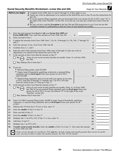 9 Free Printable Social Security Benefits Worksheets To Download In Pdf