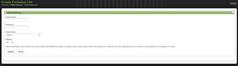Exclusion List Property You Wish To Exclude