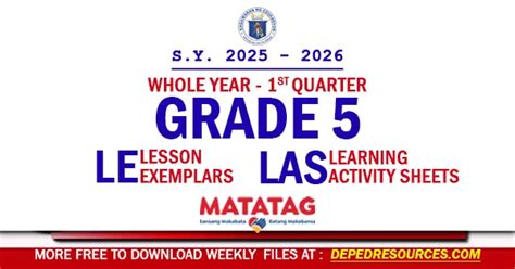 Deped Resources Grade 5 Le Las Quarter 1 Week 1 2 3 4 5 6 7 8 Archives Deped Resources