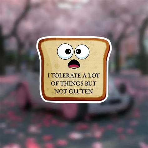 글루텐을 제외한 많은 것들을 내가 참아내지만 토스트 만화 스티커 차량 창문 노트북용 자체 접착 비닐 스티커 Temu