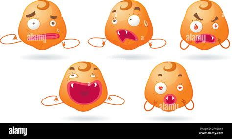 Five Cute Expression Pattern Design Stock Vector Image And Art Alamy