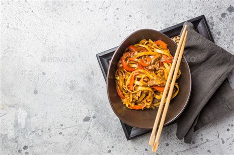 Stir Fry Udon Noodles Stock Photo By Ipolly PhotoDune