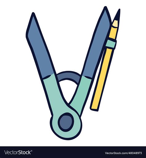 Compass Drawing Tool Flat Royalty Free Vector Image