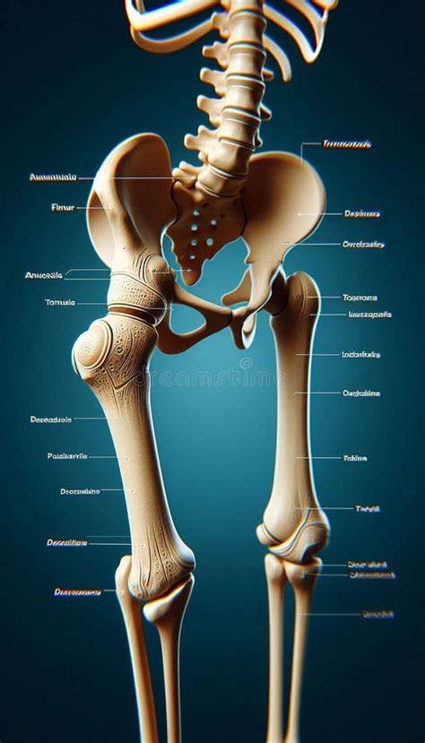Anatomical Illustration Of Human Bones And Joint Structure Stock