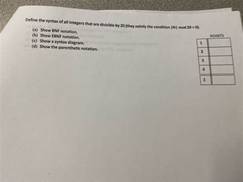 Solved Define The Syntax Of All Integers That Are Divisible
