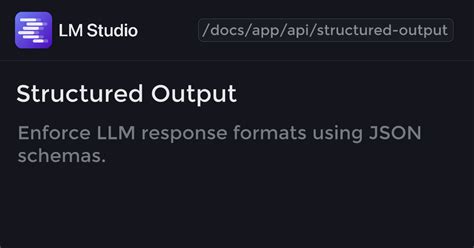 Structured Output Lm Studio Docs