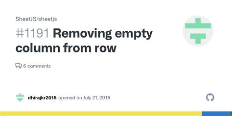 removing empty column from row · issue 1191 · sheetjs sheetjs · github