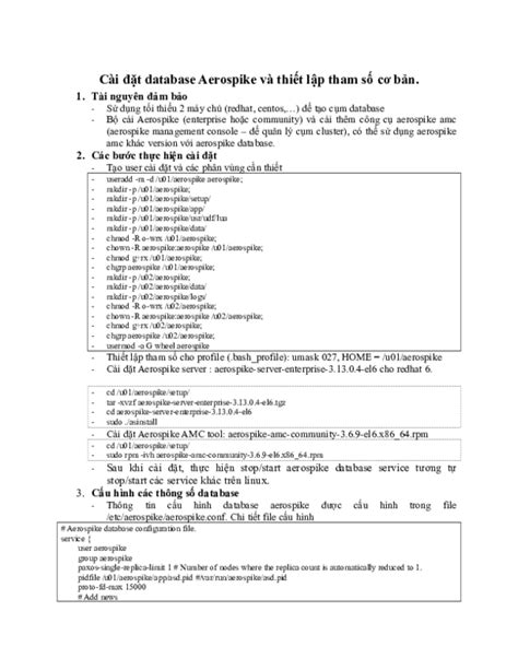 Doc Setup Config Db Aerospike V0 Tuan Nguyen