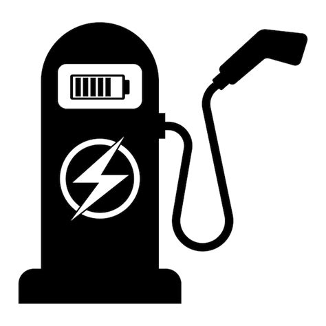 전기 충전소 아이콘 로고 프리미엄 벡터