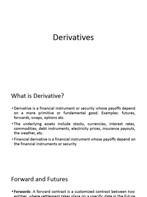 Derivatives Market Pdf Option Finance Derivative Finance