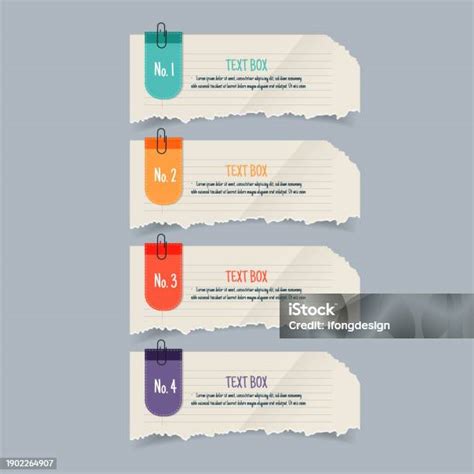 Text Box Design With Note Papers Stock Illustration Download Image