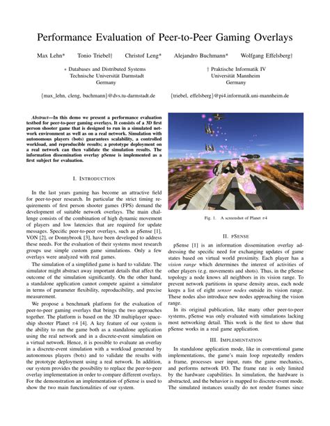Pdf Performance Evaluation Of Peer To Peer Gaming Overlays