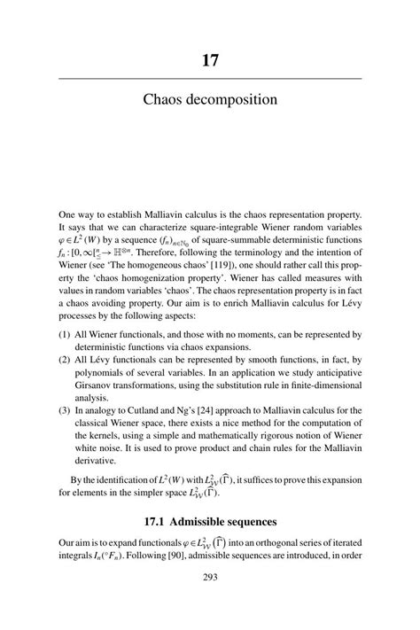 Chaos Decomposition Chapter 17 Malliavin Calculus For Lévy Processes And Infinite
