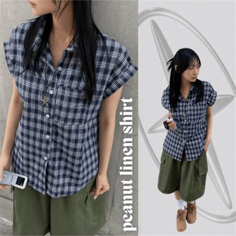 11할인 여름신상긱시크 체크 포인트 빈티지 롤업 반팔 셔츠 에이블리