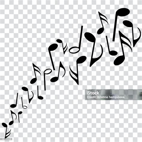 Music Notes Isolated Musical Background Vector Illustration Stock