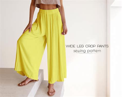Cropped Pants Sewing Pattern Beginner Level Wide Leg Palazzo Pants