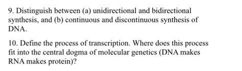 Solved 9 Distinguish Between A Unidirectional And