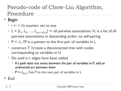 A Quick Introduction To The Chow Liu Algorithm Ppt