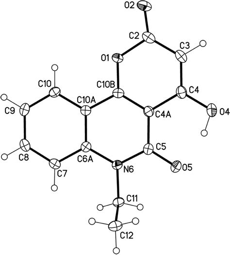 Molecular Structure Of Compound 2 Displacement Parameters Are Drawn At Download Scientific