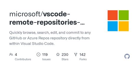 Github Microsoftvscode Remote Repositories Github Quickly Browse Search Edit And Commit