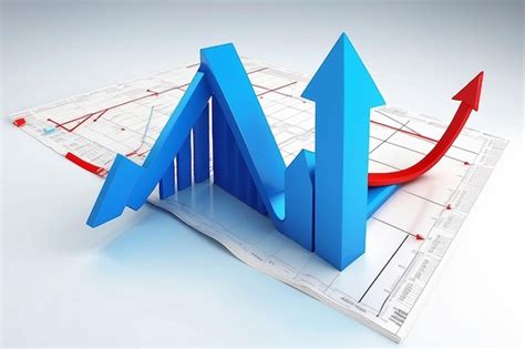 Premium Photo 3d Render Business Graph With Arrow