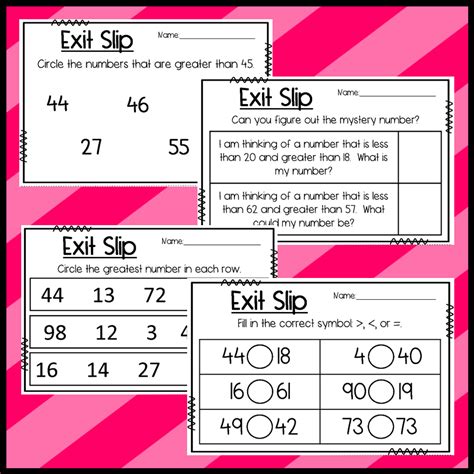 Comparing Numbers Exit Slips Made By Teachers