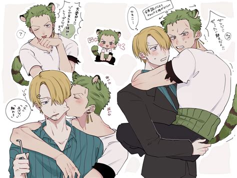 Roronoa Zoro And Sanji One Piece Drawn By Ahonok Danbooru