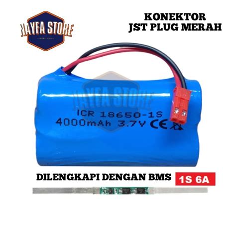 Jual Baterai Rc Speaker Bluethoot 2x18650 4000mah 3 7v Soket Jst Merah Shopee Indonesia