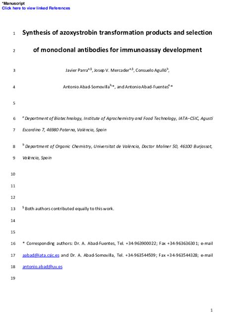 Pdf Synthesis Of Azoxystrobin Transformation Products And Selection