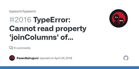 Typeerror Cannot Read Property Joincolumns Of Undefined · Issue