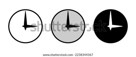 Simple Analog Clock Time Set Symbol Stock Vector Royalty Free