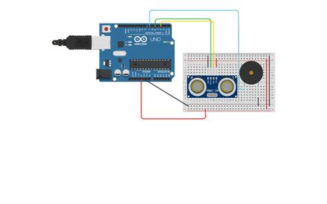 Circuit Design Allarme Con Sensore Distanza Tinkercad