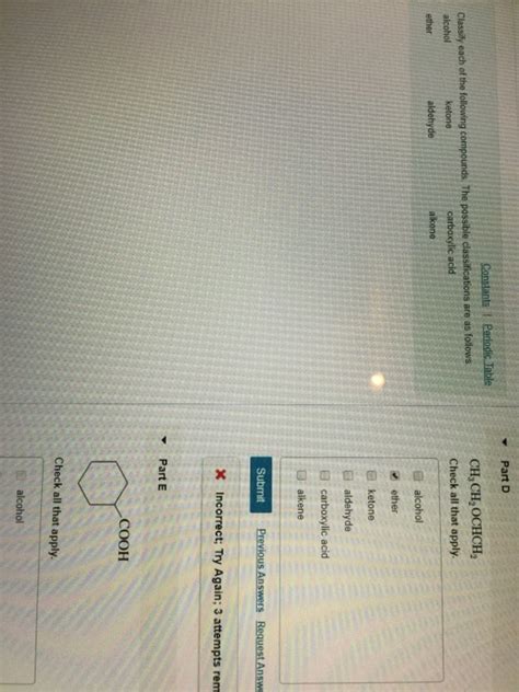 Solved Part D Ch Ch Ochch2 Classify Each Of The Following