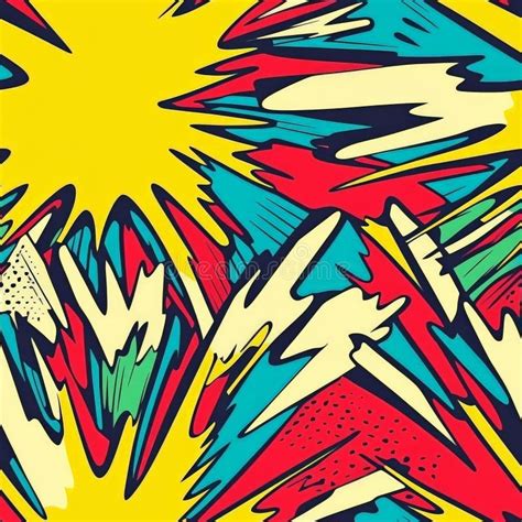 A Fun Comic Book Action Line Pattern Where Jagged Lines Burst Outward