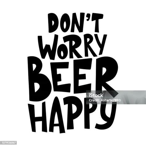 맥주 손으로 그린 포스터 알코올 개념적 필기 견적 맥주를 마시지 마십시오 술집이나 바에 대한 재미있는 슬로건 벡터 일러스트레이션 맥주에 대한 스톡 벡터 아트 및 기타 이미지