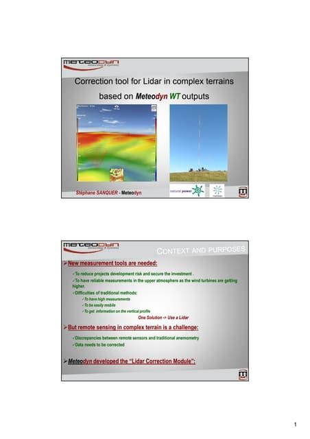 Correction Tool For Lidar In Complex Terrains Based On Meteodyn Wt