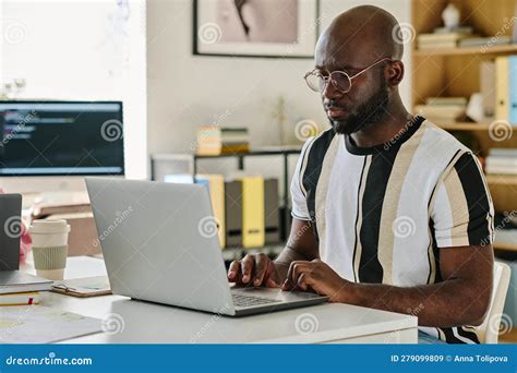 Programmer Typing Codes On Laptop Stock Image Image Of Concentration
