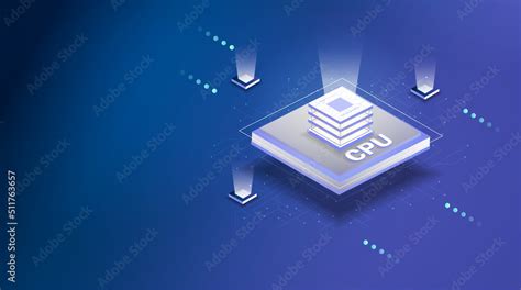 Cpu Futuristic Processor On Microchips A Quantum Computer That Processes Large Amounts Of Data