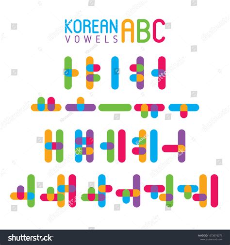 한글 벡터 문자 집합플랫 스타일의 한글 스톡 벡터로열티 프리 1673978077