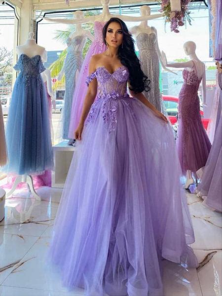 Off Shoulder Lilac Floral Long Prom Dress Off The Shoulder Lilac Form Abcprom